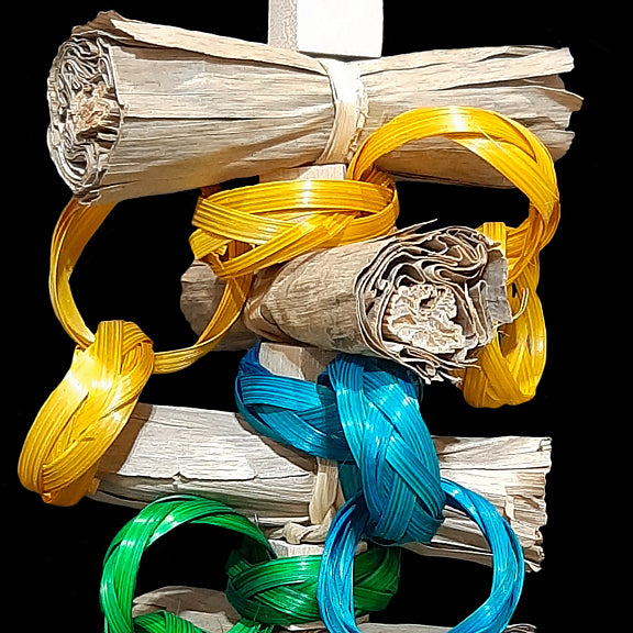 On A Roll Bird Toy | Shreddable Banana Leaf Roll Small Parrot Toy